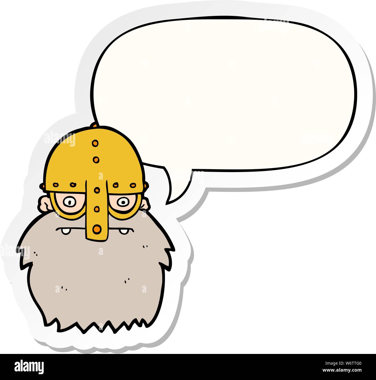 cartoon viking face with speech bubble sticker Stock Vector Image & Art ...