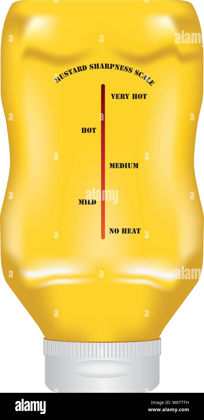 The scale of sharpness of mustard on the container with mustard Stock ...