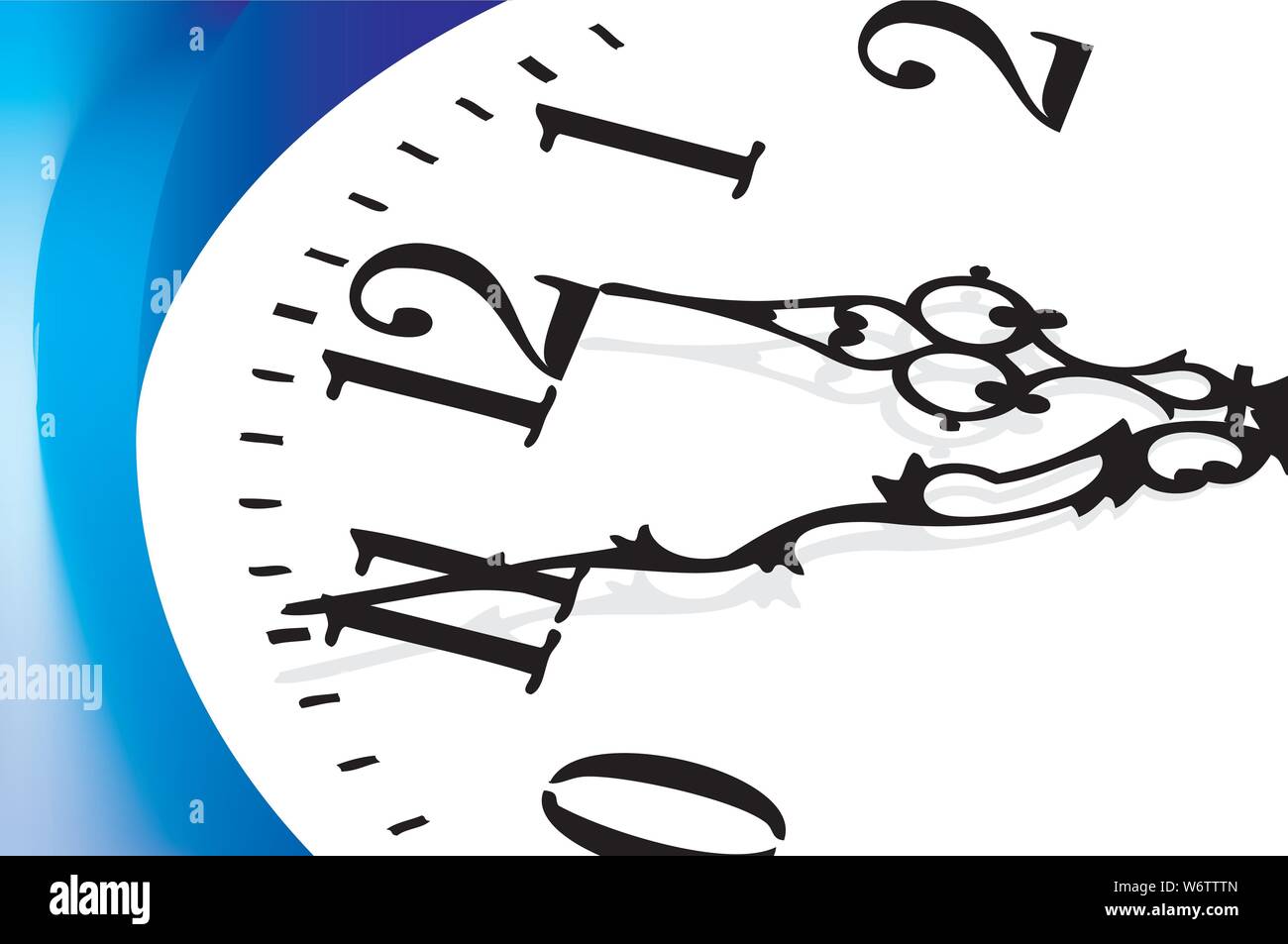 Vintage clock hands. Dial close up - time. Vector illustration Stock ...