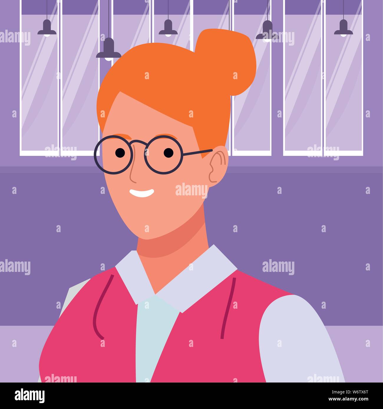 Businesswoman smiling profile cartoon Stock Vector Image & Art - Alamy
