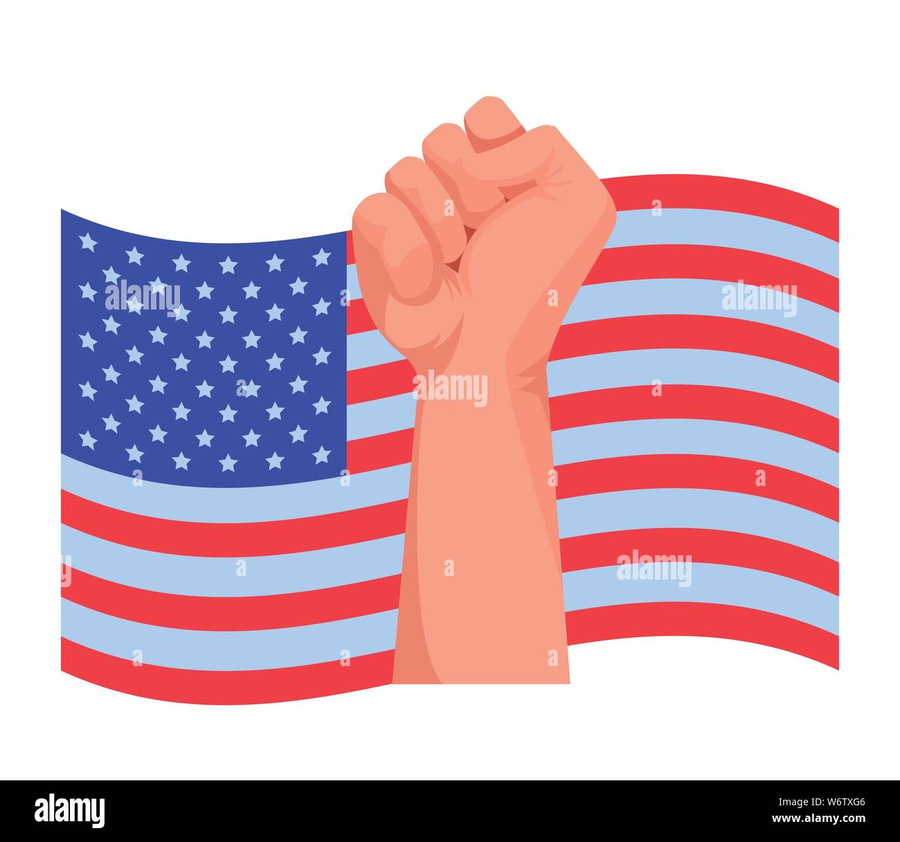 Hand clenched over united states flag emblem Stock Vector Image & Art ...
