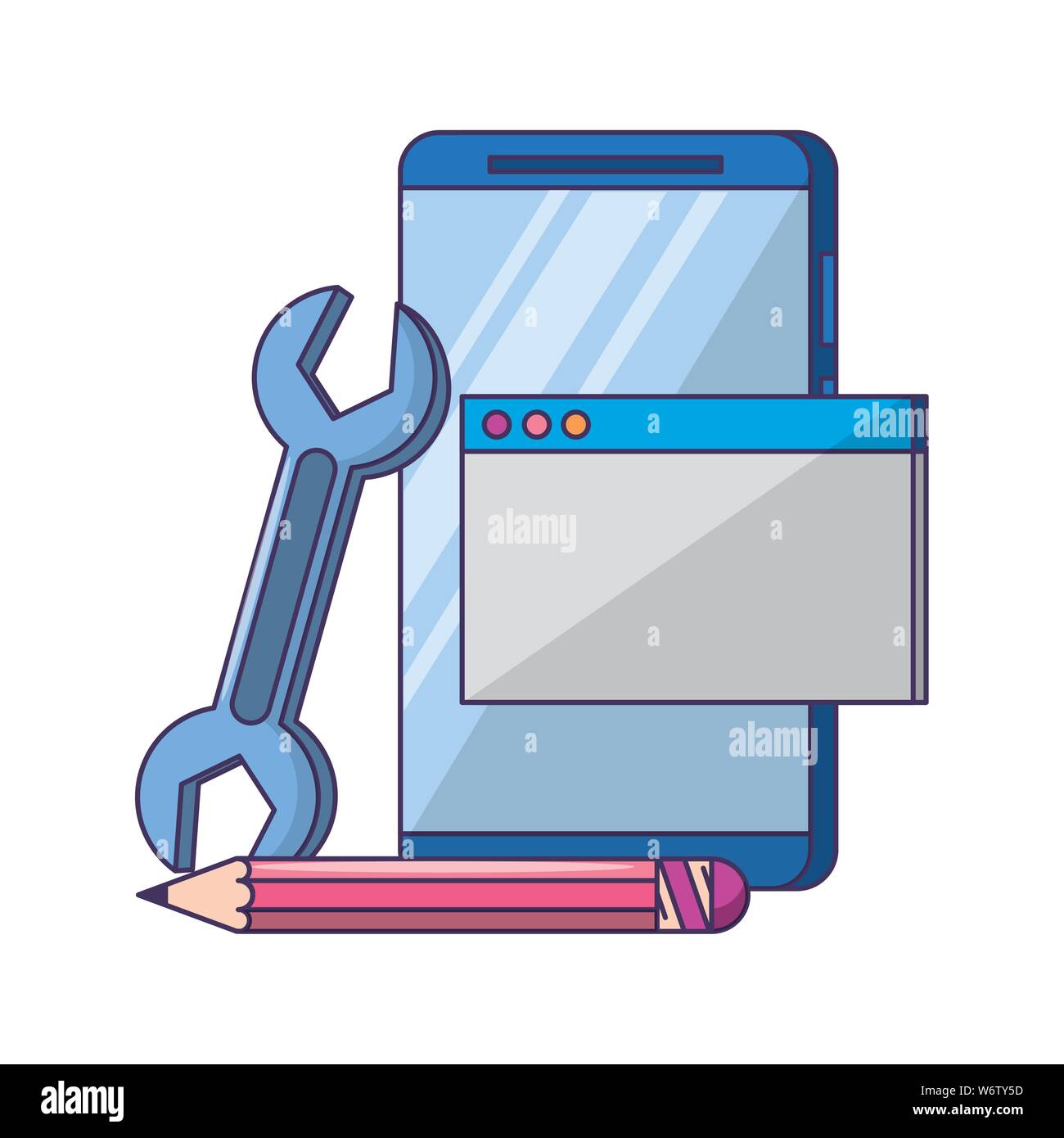 technology web digital hardware cartoon Stock Vector Image & Art - Alamy