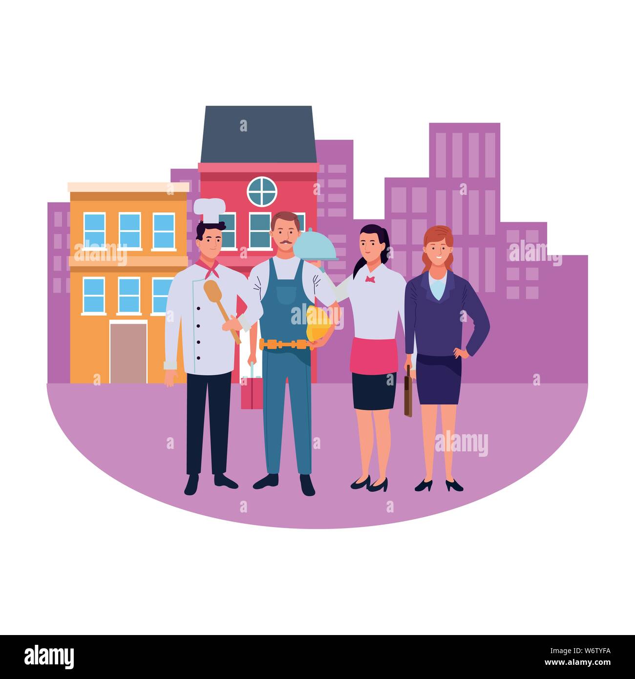 Professionals workers smiling cartoons Stock Vector Image & Art - Alamy