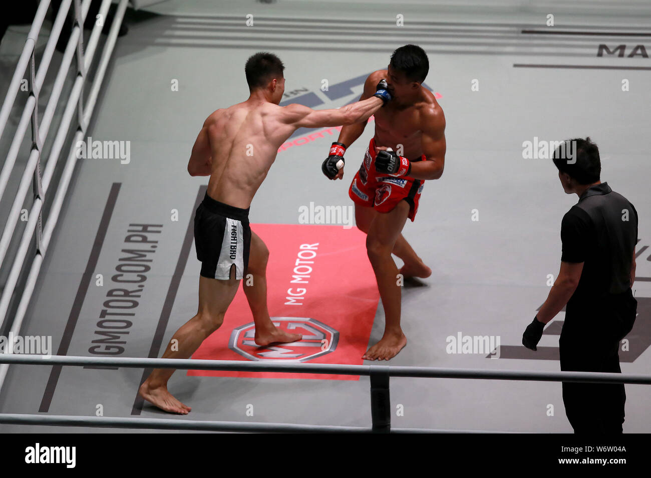Pasay City, Philippines. 2nd Aug, 2019. Xie Bin (L) of China competes ...