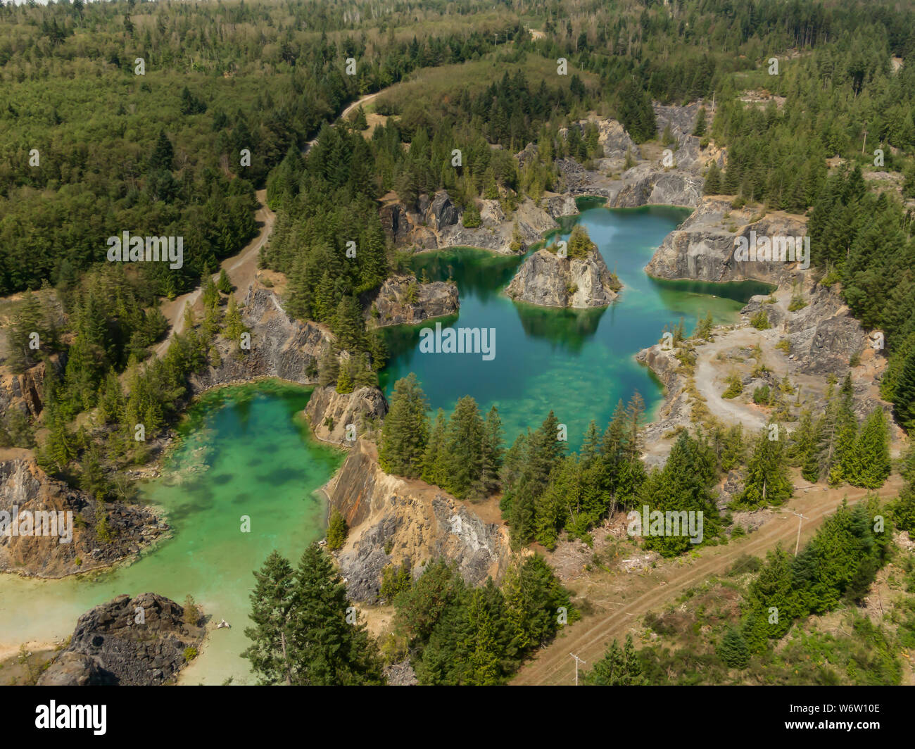 Beautiful Aerial View of the Colorful Lakes in the Canadian Nature ...