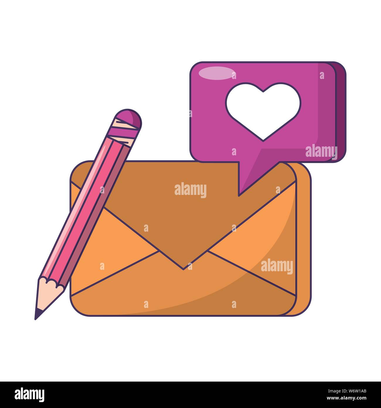 email message digital card cartoon Stock Vector Image & Art - Alamy
