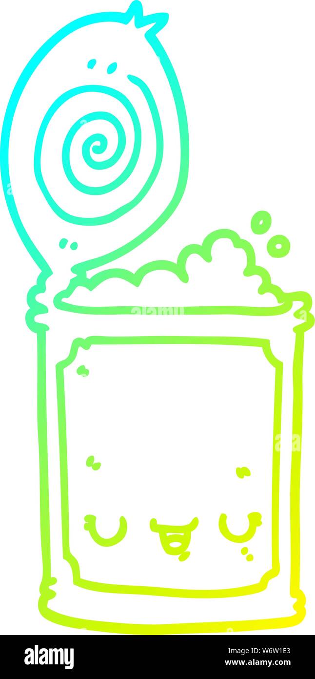 cold gradient line drawing of a cartoon canned food Stock Vector Image ...