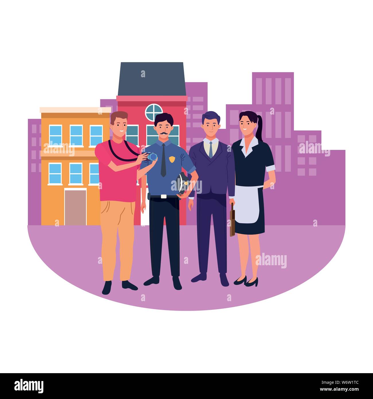 Professionals workers smiling cartoons Stock Vector Image & Art - Alamy