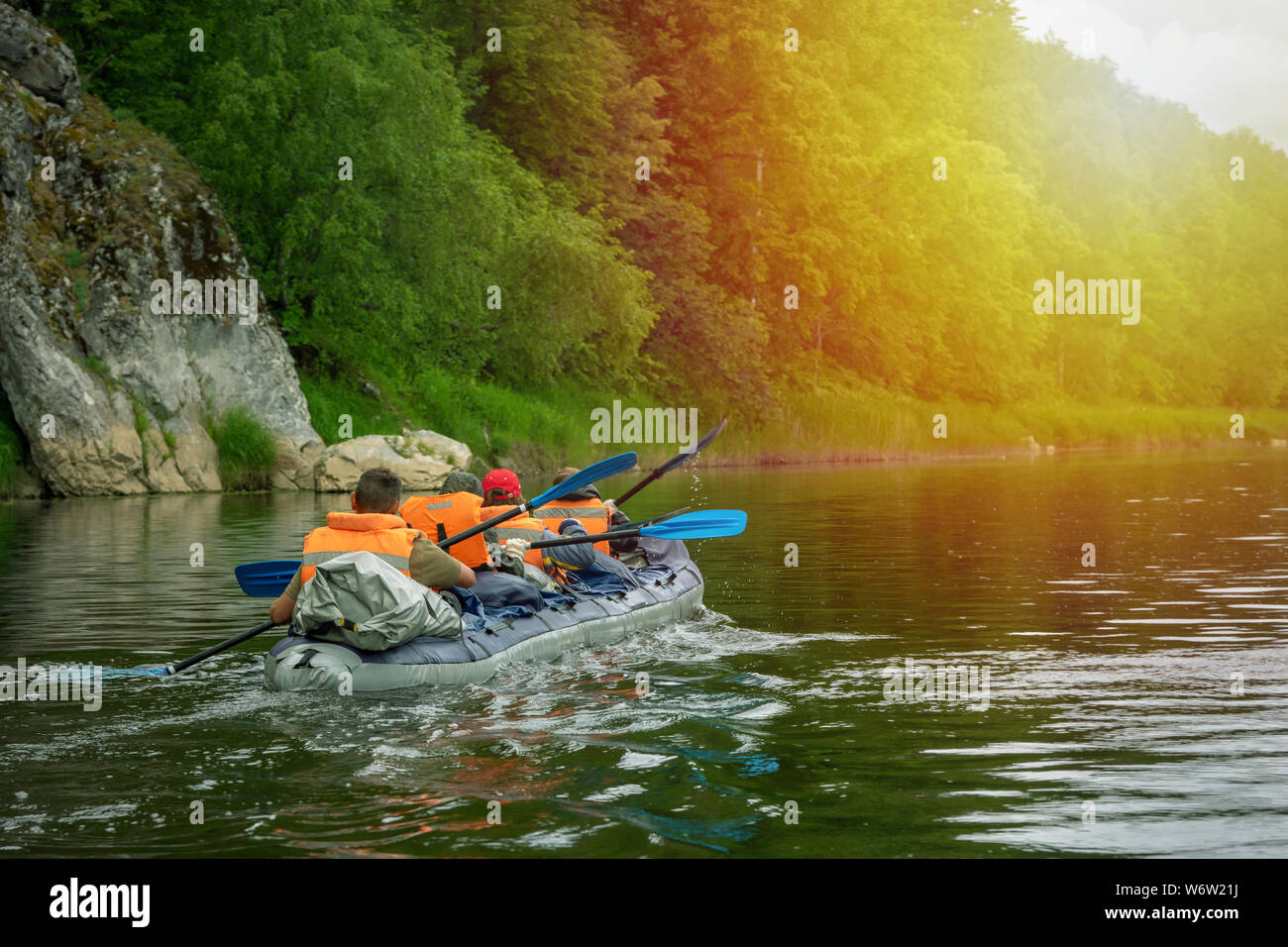 Rafting on the river Belaya. Russia Stock Photo - Alamy