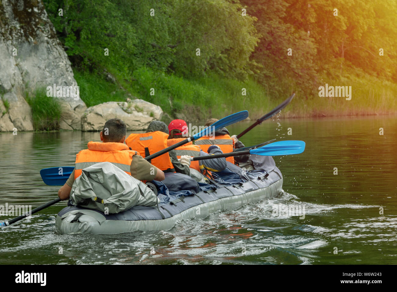 Rafting on the river Belaya. Russia Stock Photo - Alamy