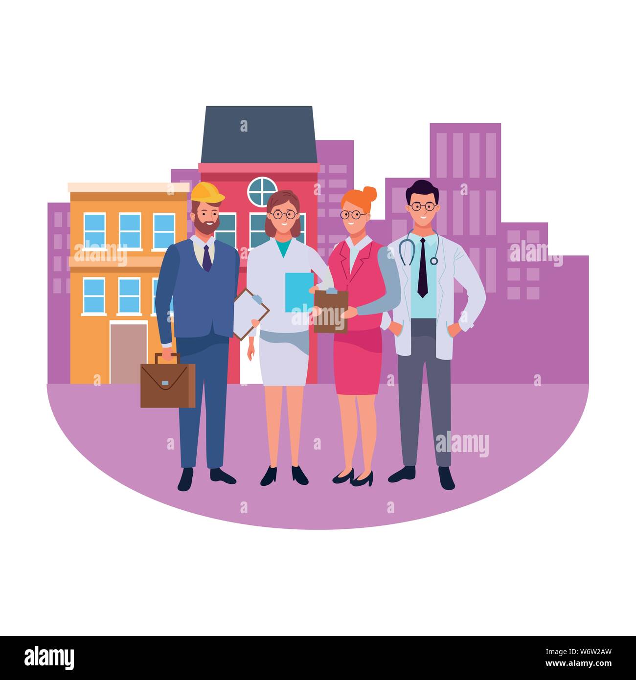 Professionals workers smiling cartoons Stock Vector Image & Art - Alamy