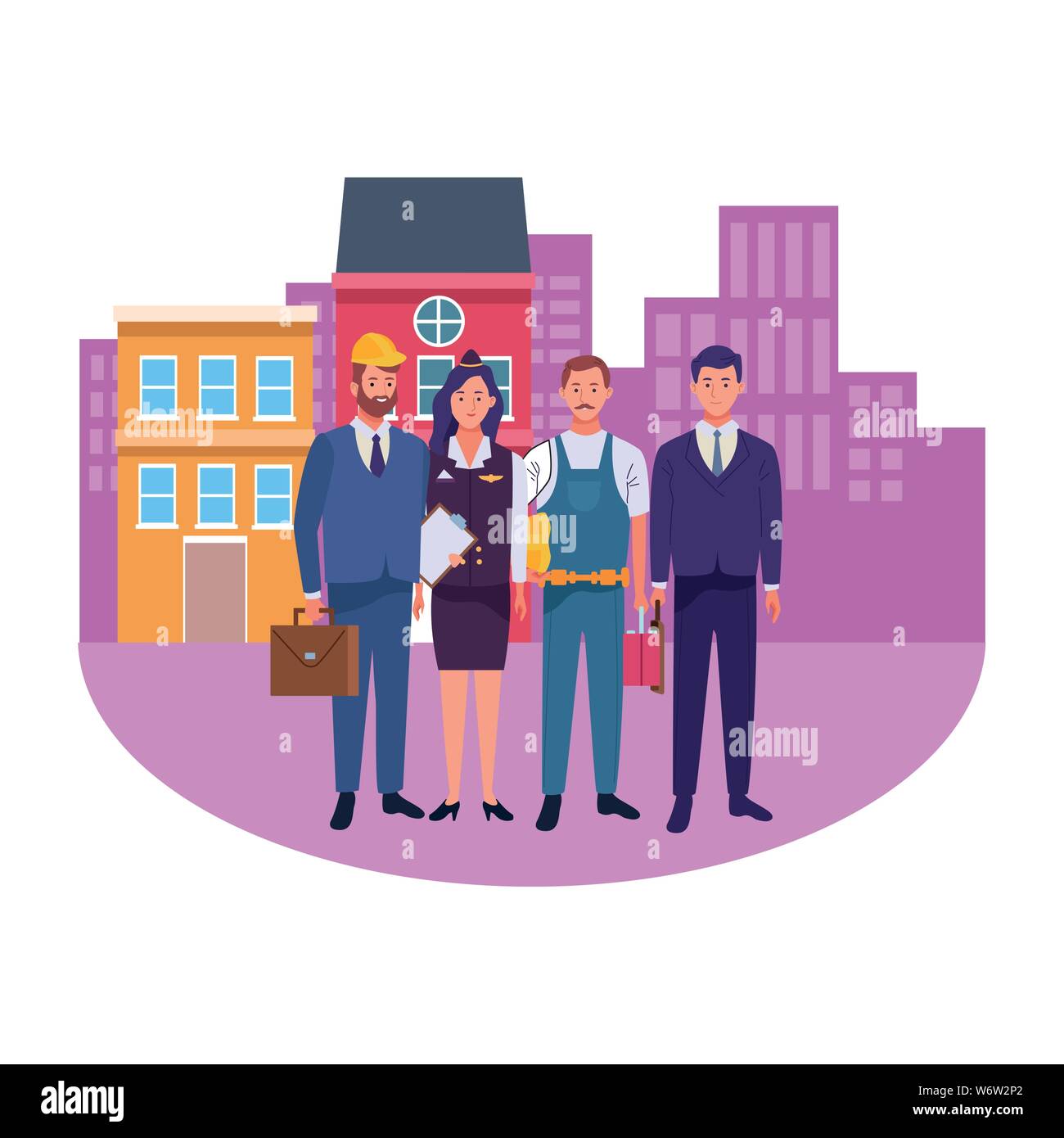 Professionals workers smiling cartoons Stock Vector Image & Art - Alamy