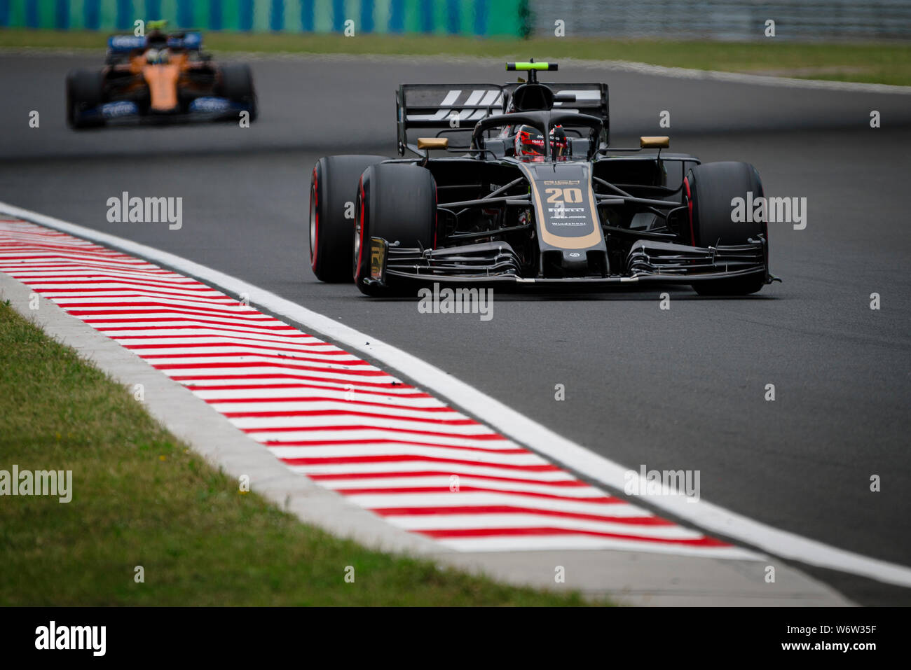 Haas F1 Team’s Danish driver Kevin Magnussen competes during the first ...