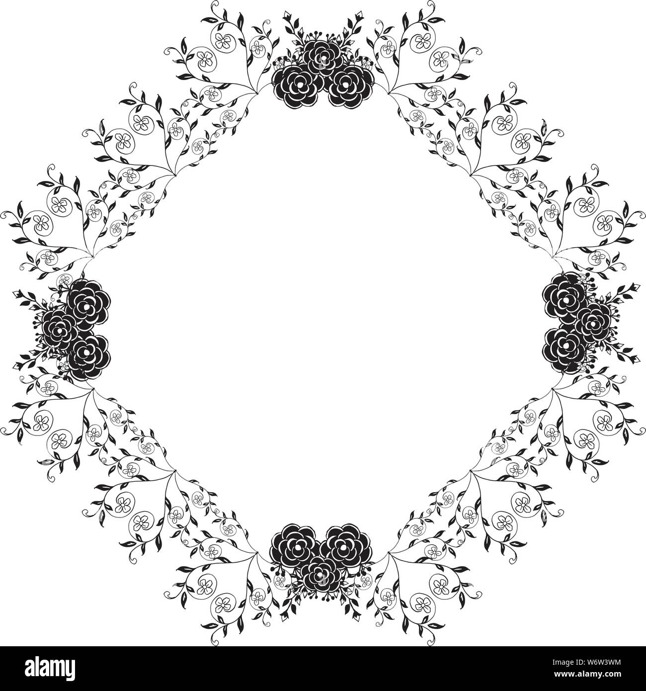 Ornate flower frame, pattern invitation card, design of art. Vector ...