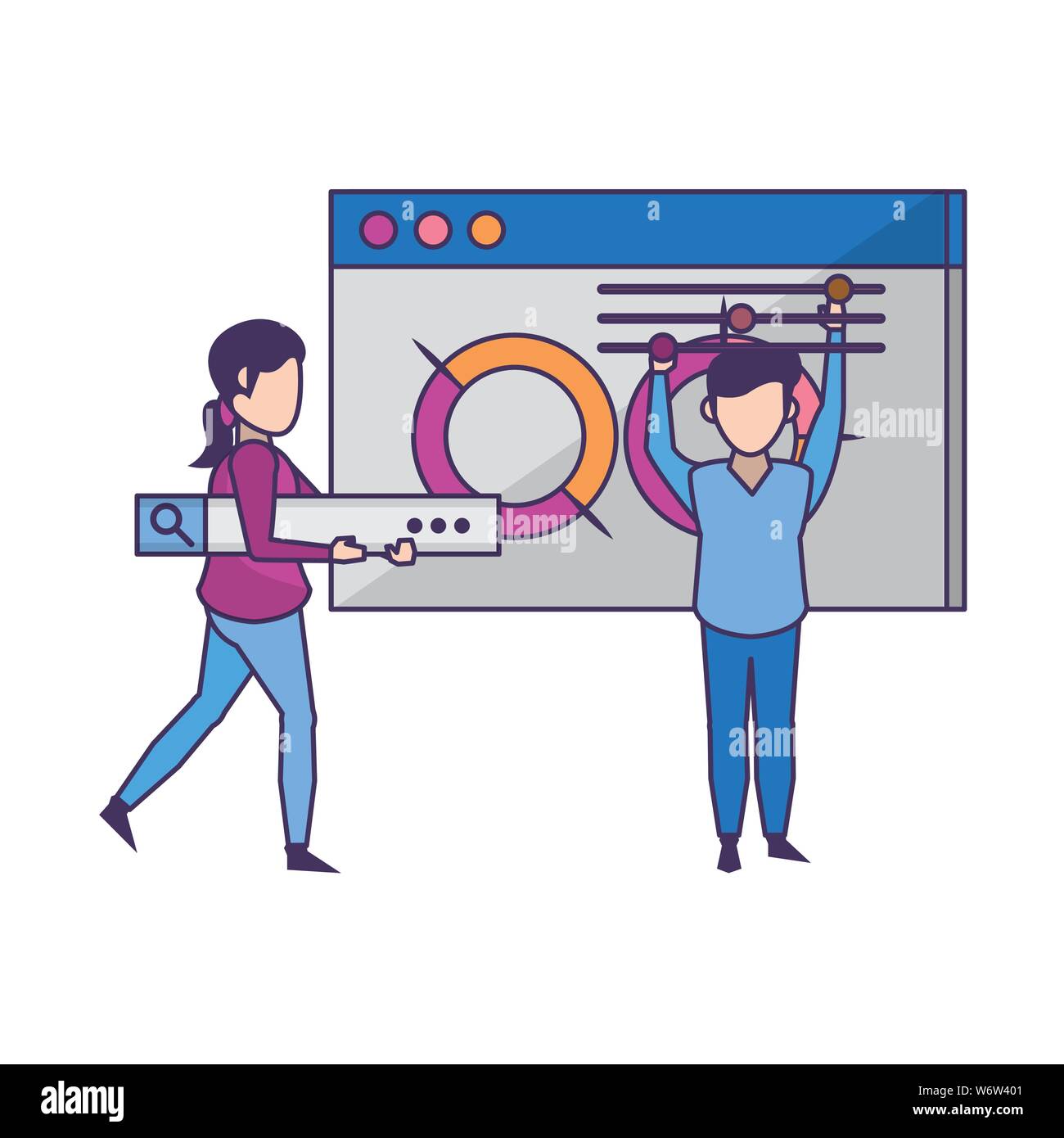 technology web digital hardware cartoon Stock Vector Image & Art - Alamy