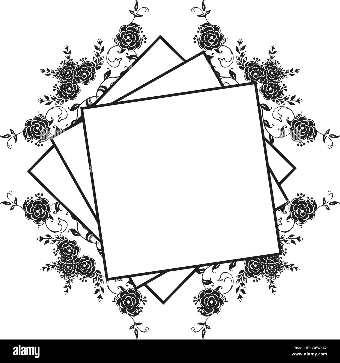 Wallpaper of various card, design abstract flower frame, isolated on a ...