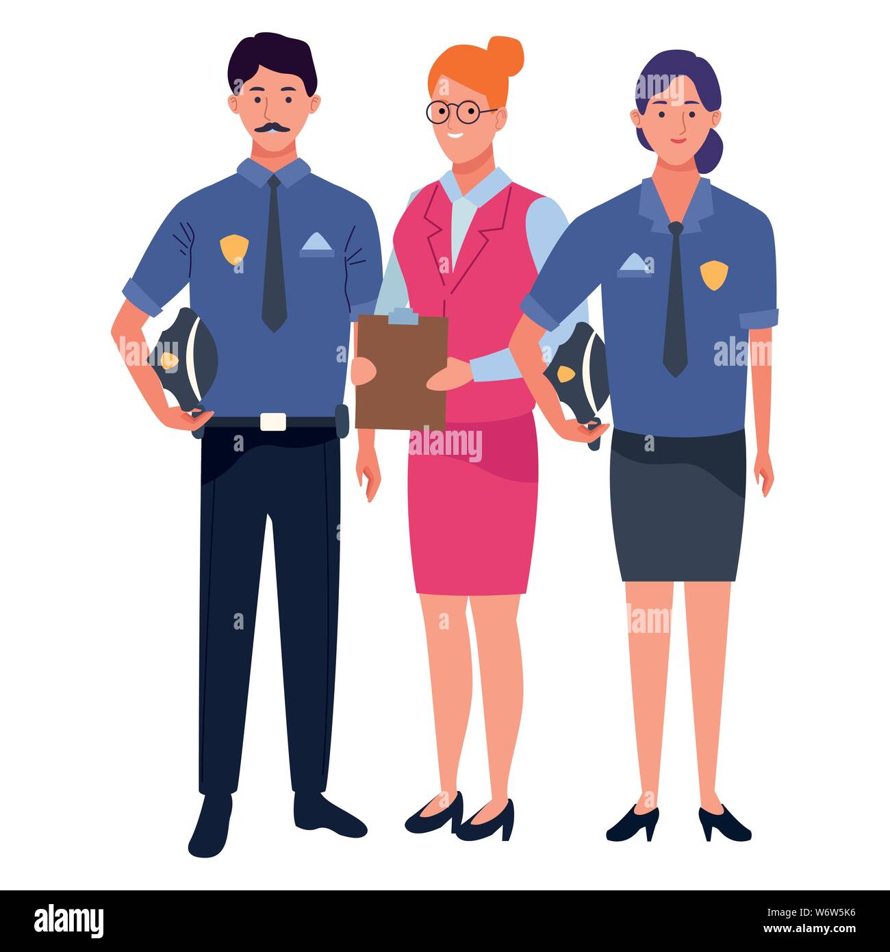 Professionals workers characters smiling cartoons Stock Vector Image ...
