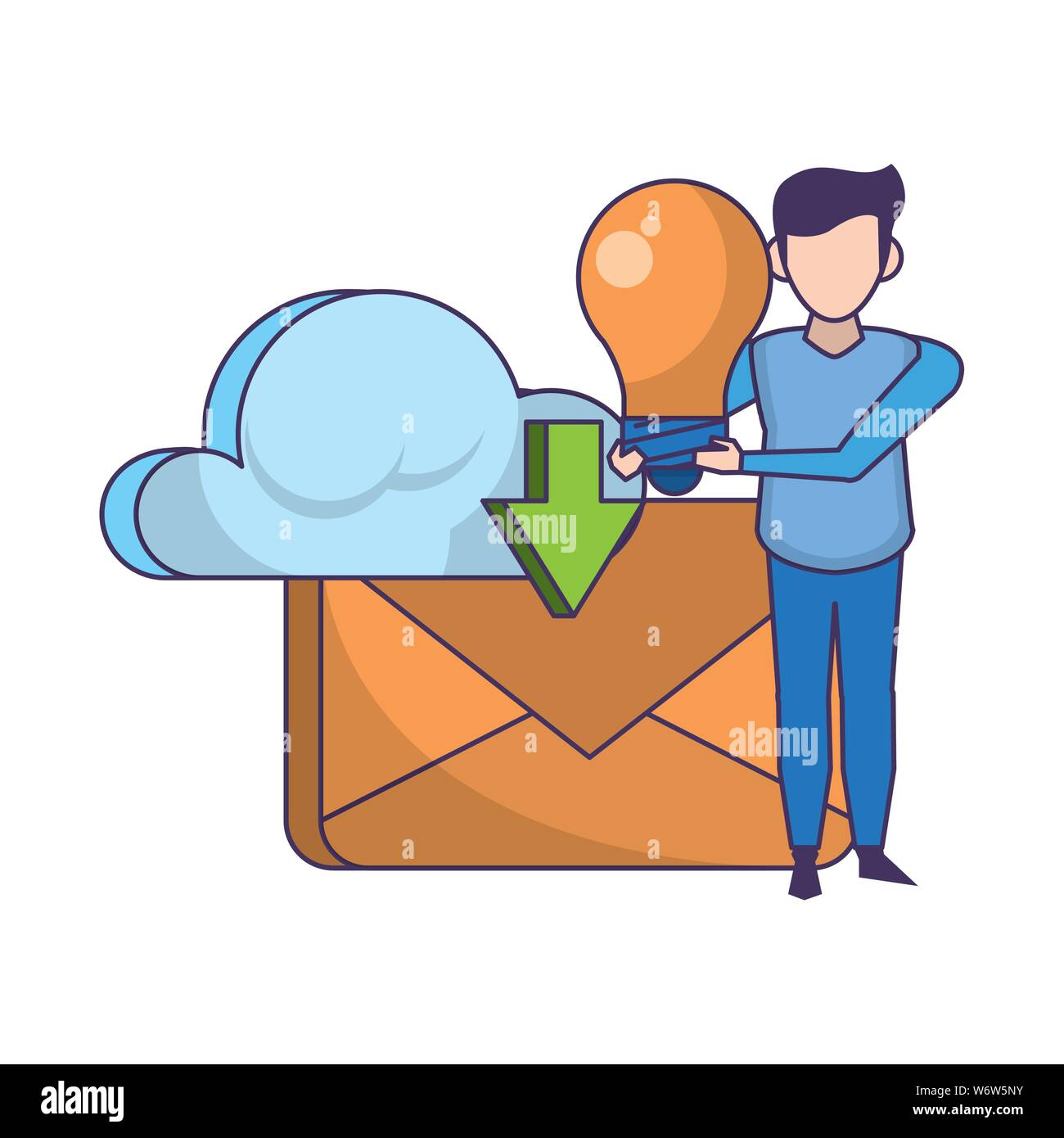 email message digital card cartoon Stock Vector Image & Art - Alamy