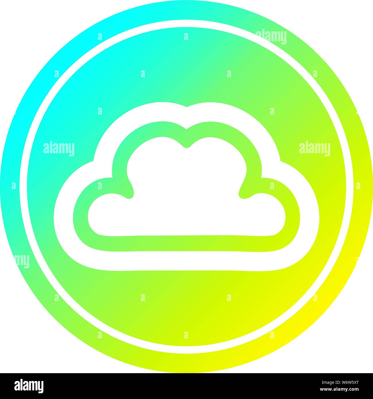 Simple Cloud Circular Icon With Cool Gradient Finish Stock Vector Image