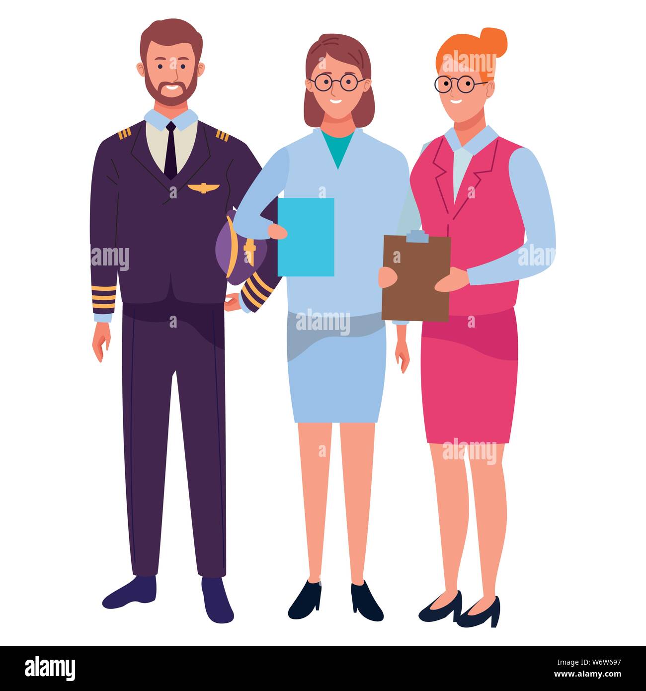 Professionals workers characters smiling cartoons Stock Vector Image ...