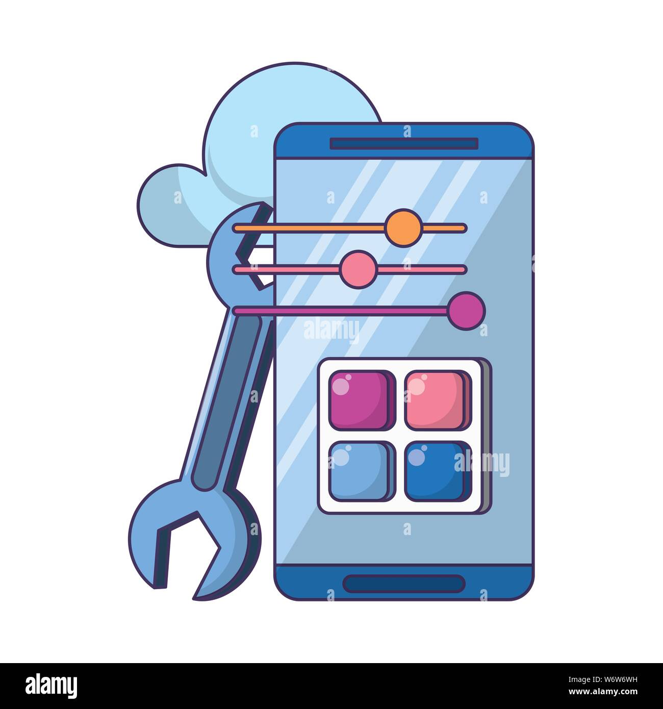 technology web digital hardware cartoon Stock Vector Image & Art - Alamy