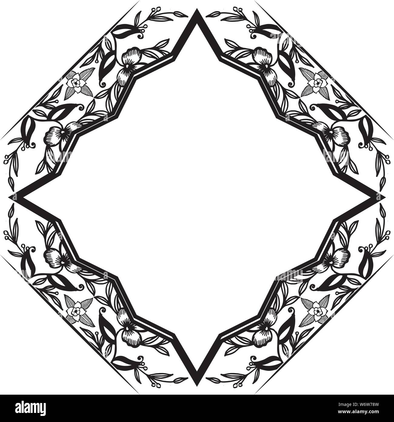 Ornate frame elegant, black white flower, design of various cards ...