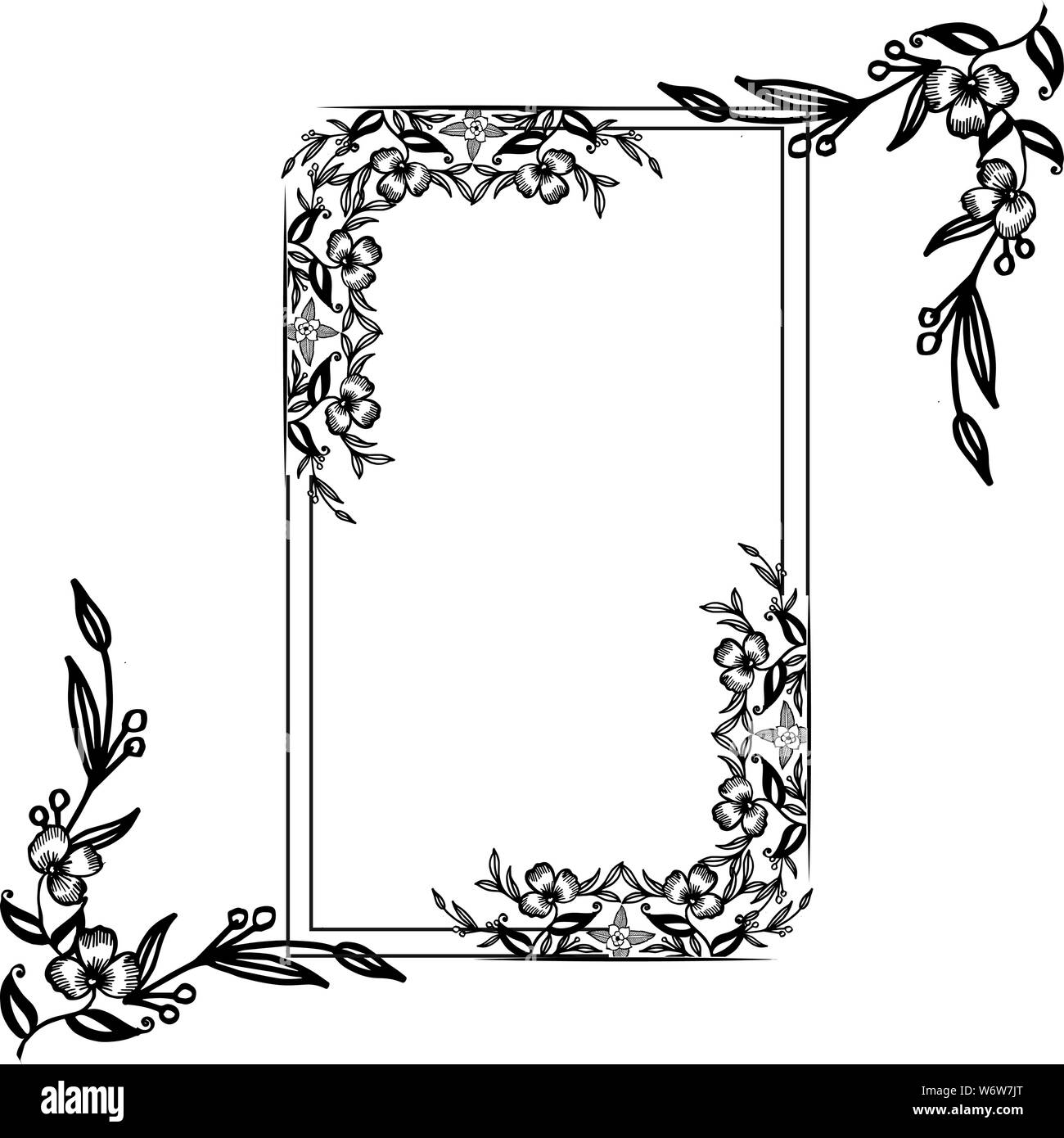 Set abstract of flower frame, place of text, for greeting card or ...