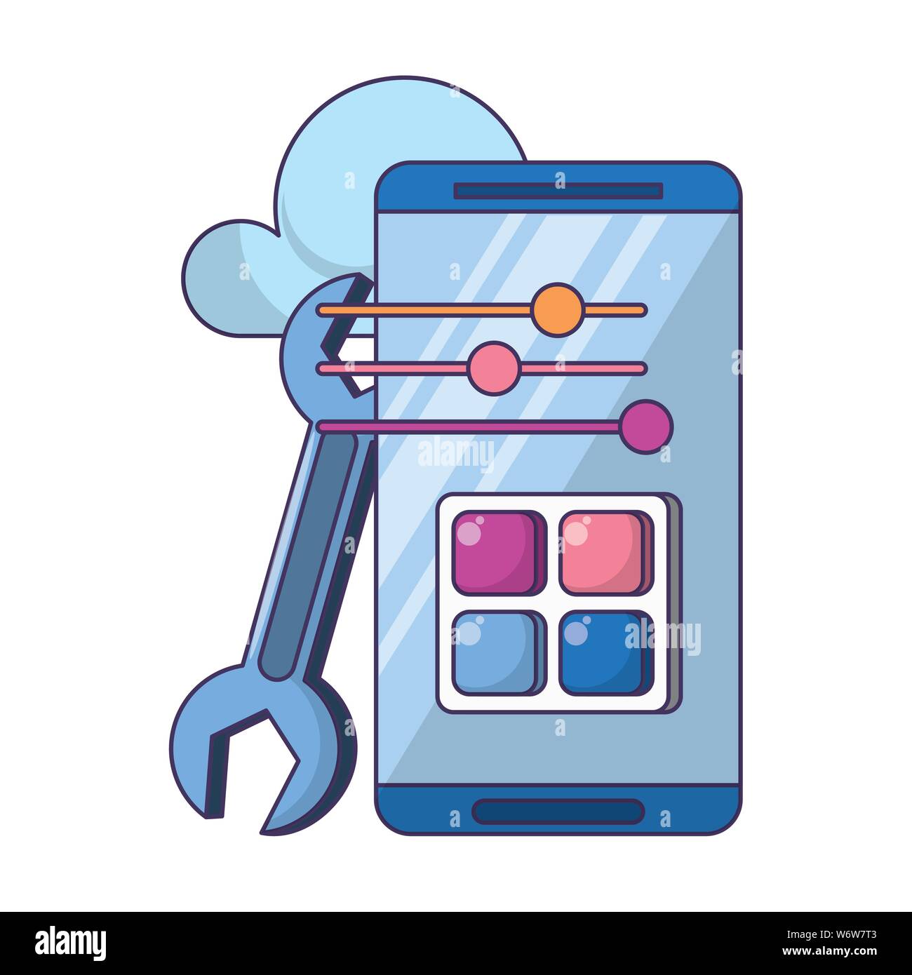 technology web digital hardware cartoon Stock Vector Image & Art - Alamy