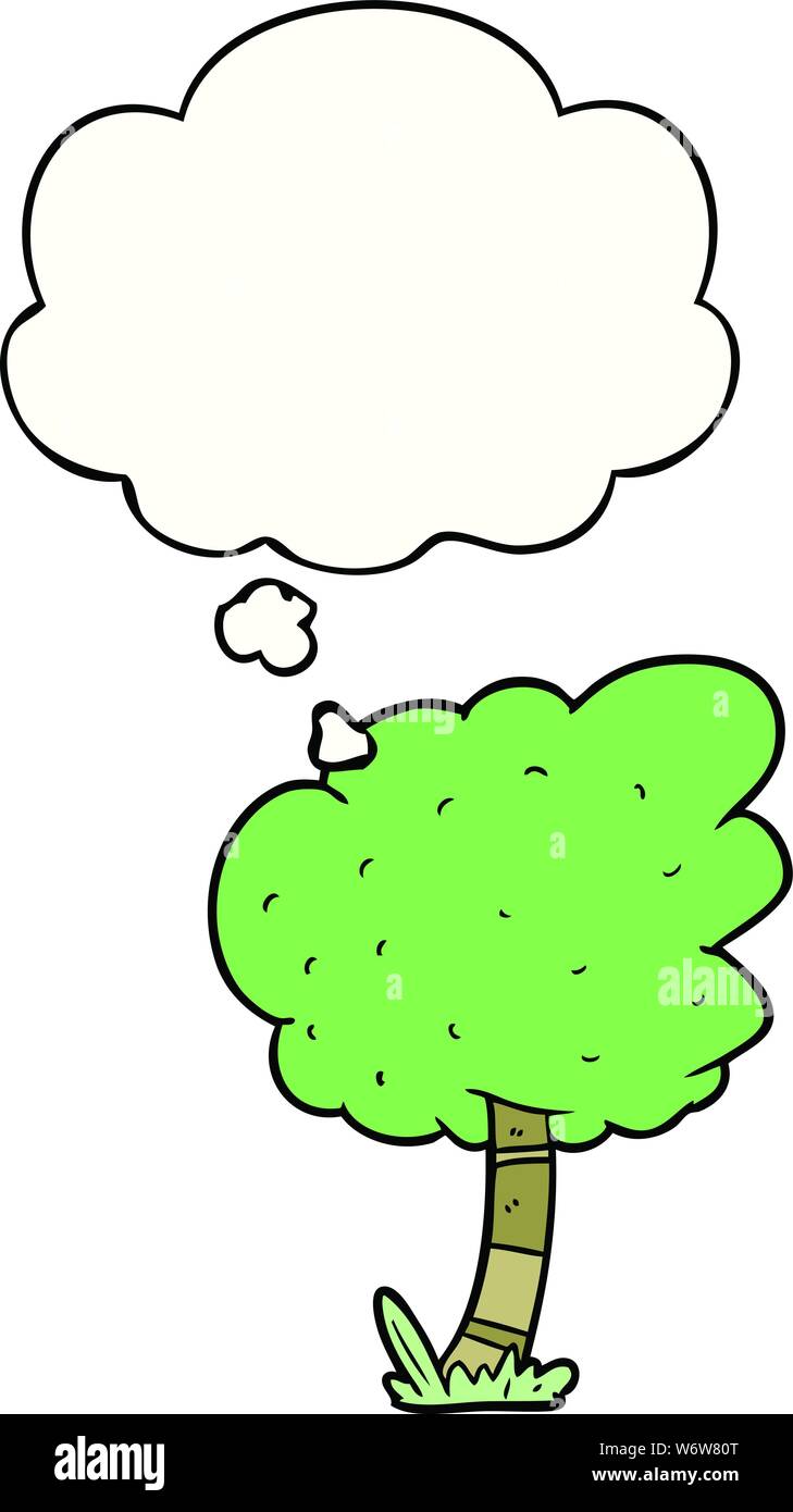 cartoon tree with thought bubble Stock Vector Image & Art - Alamy