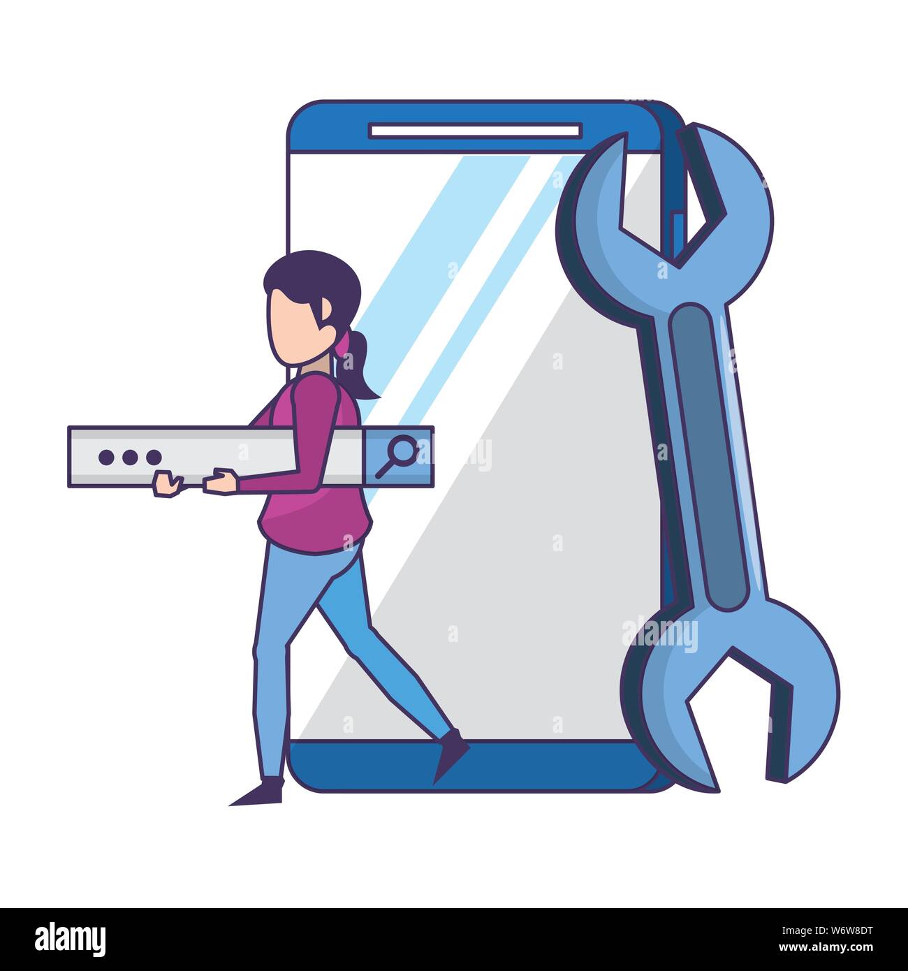 technology web digital hardware cartoon Stock Vector Image & Art - Alamy