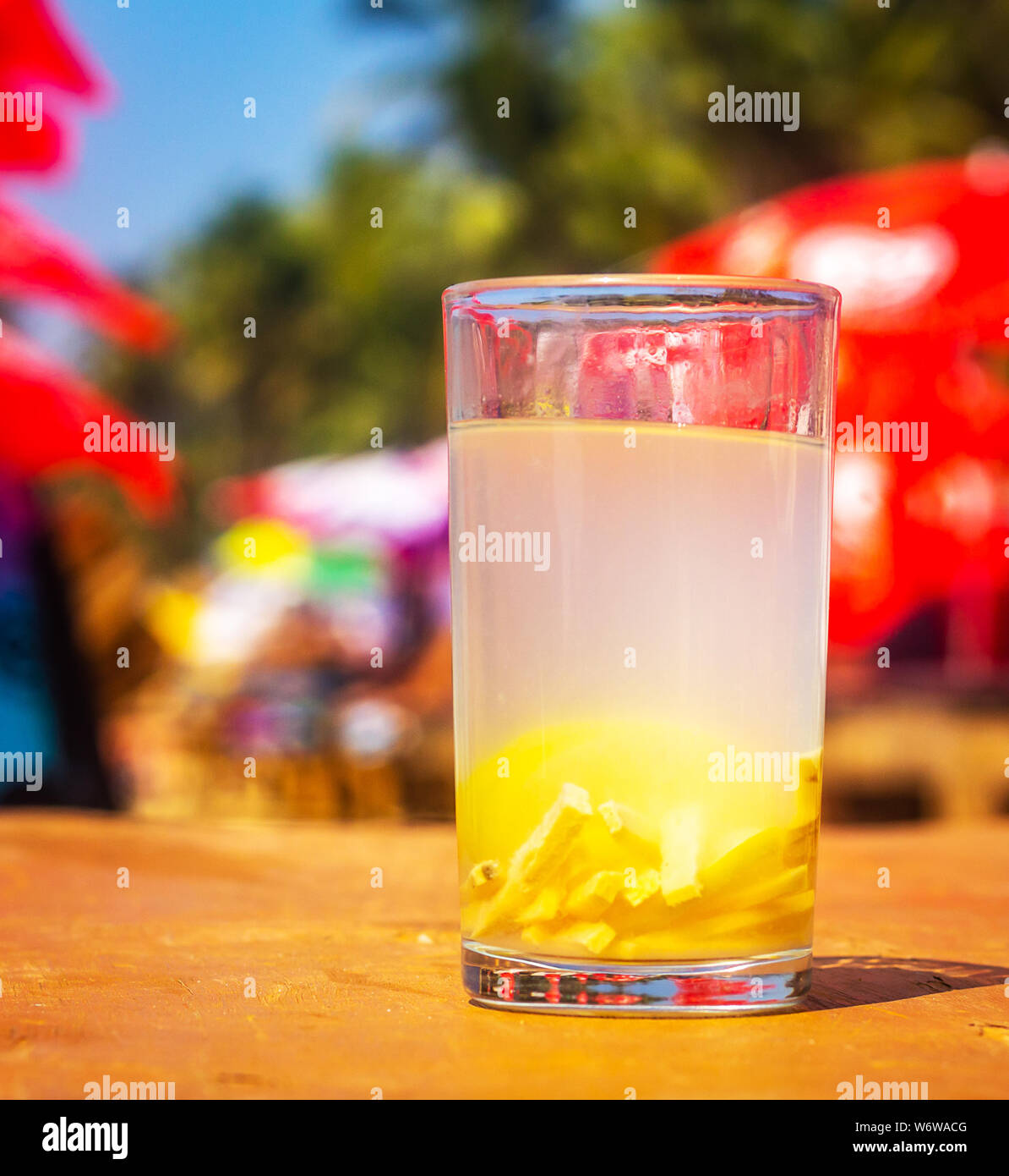 healthy Ginger lemon hot drink on the beach Goa India Stock Photo - Alamy