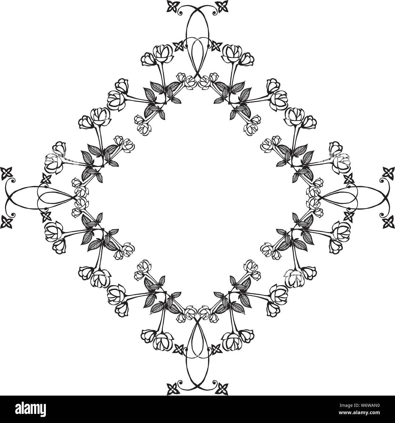 Design element floral frame, vintage style, ornate of various card ...