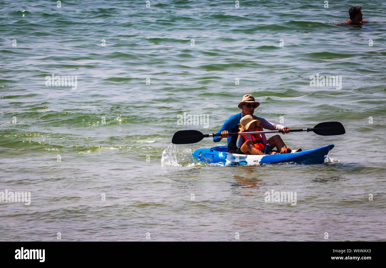 kayak in the middle of the sea. young man kayaking India Goa Stock ...