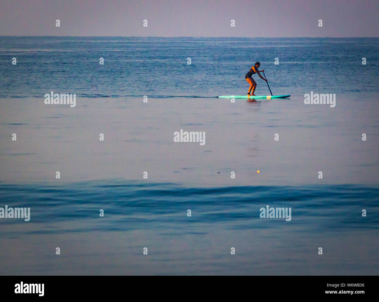 paddle board in the sea in front of a beach.Goa India Stock Photo - Alamy