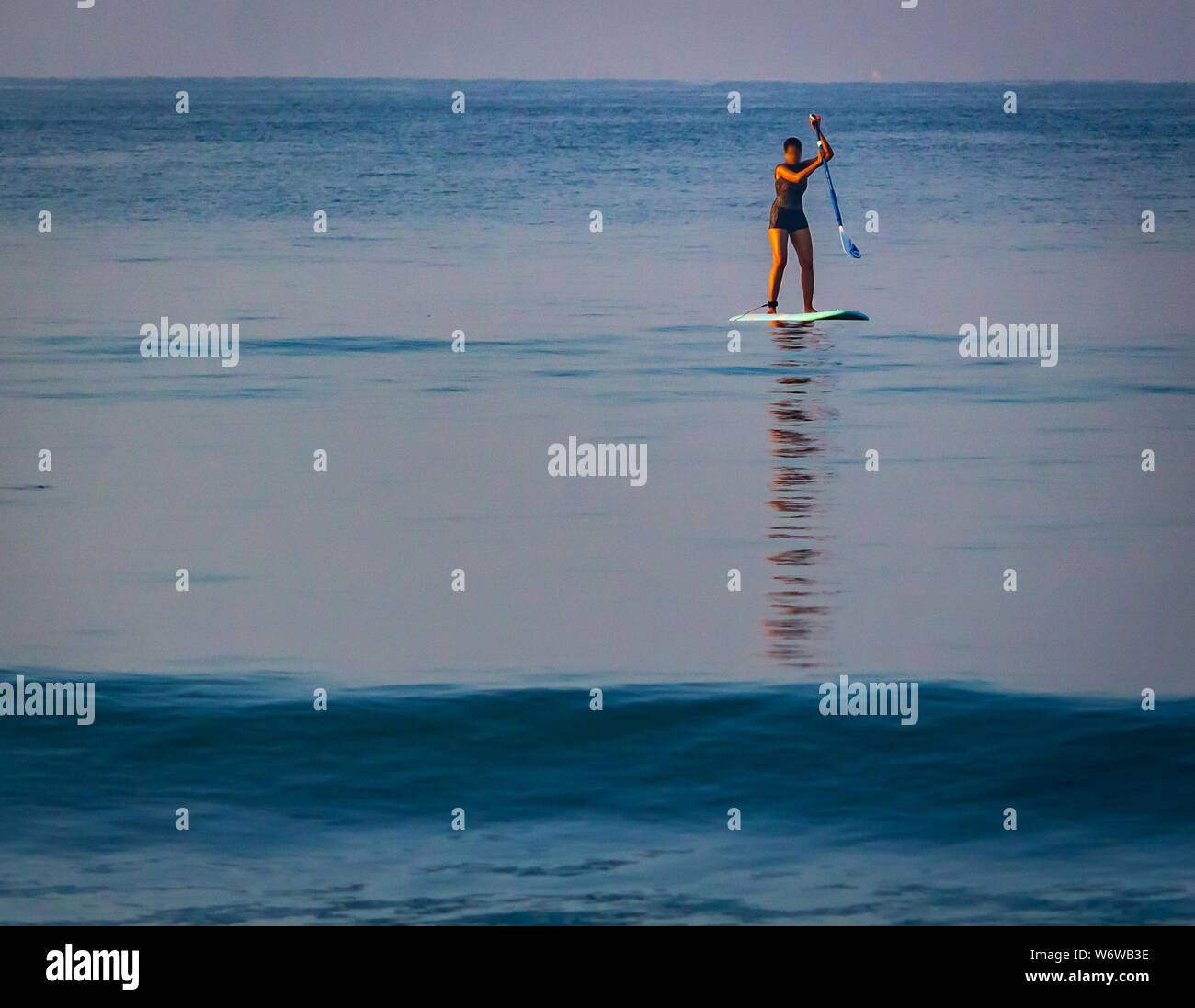 paddle board in the sea in front of a beach.Goa India Stock Photo - Alamy