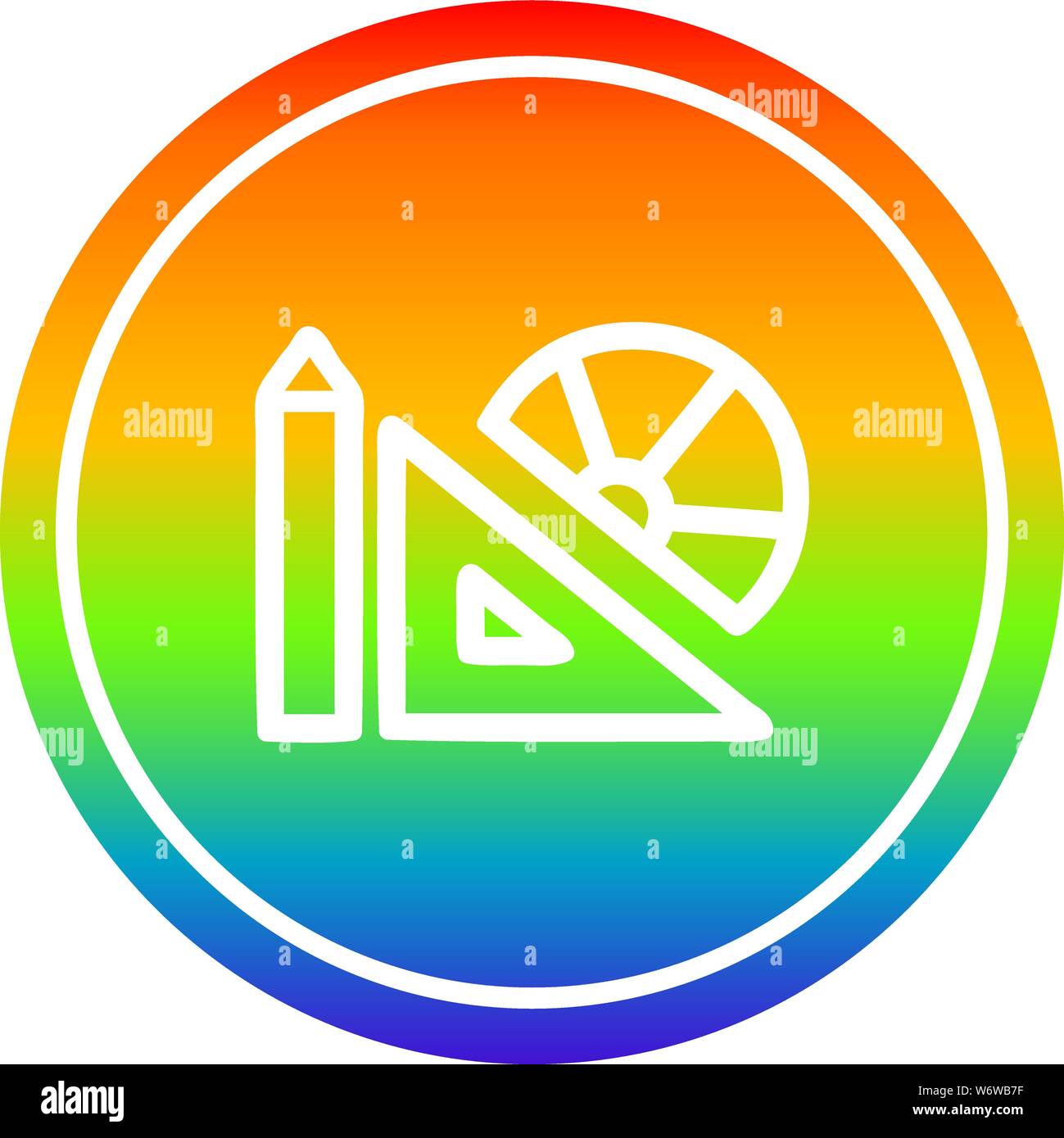 math equipment circular icon with rainbow gradient finish Stock Vector ...