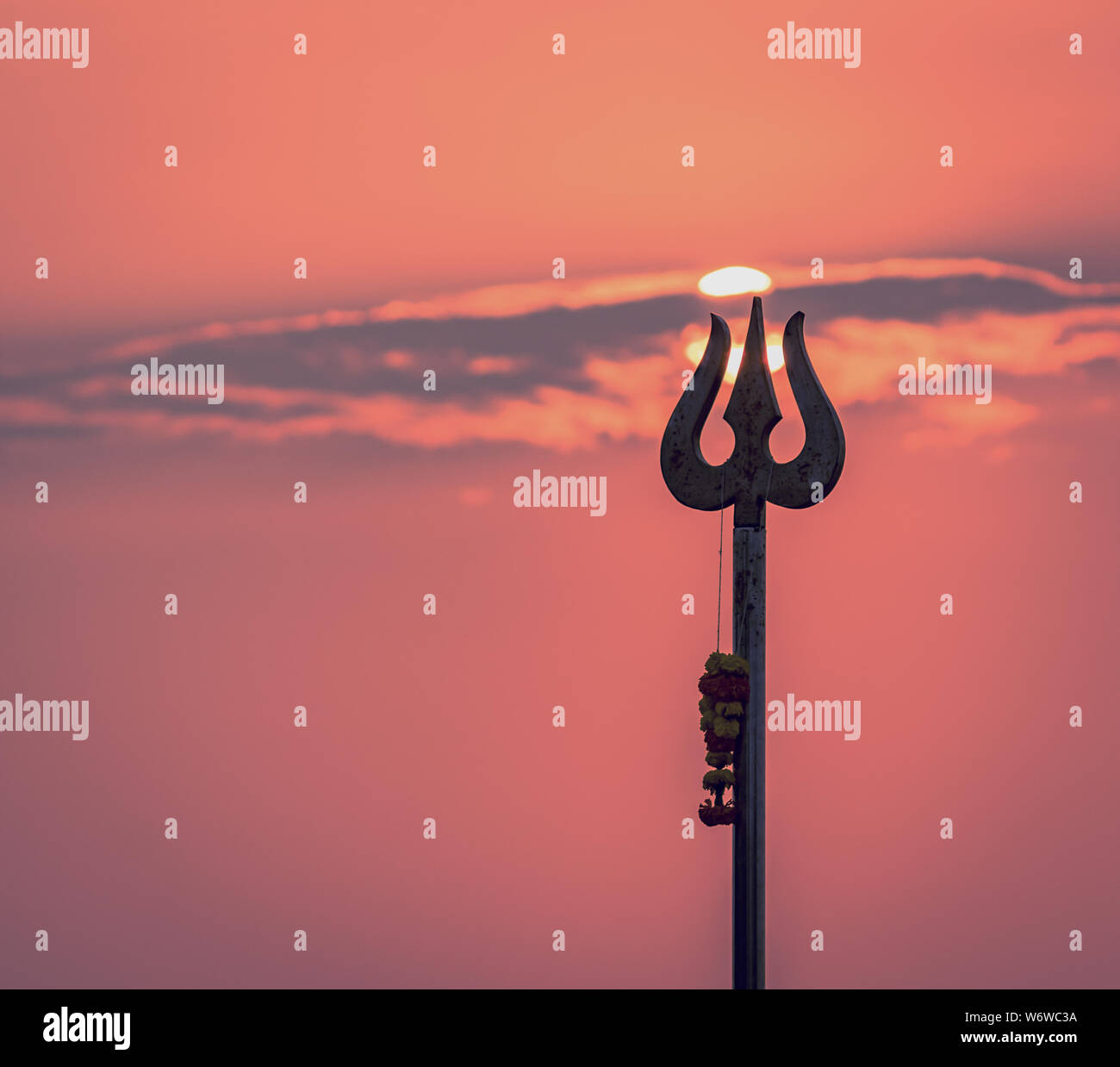 Greeting card background with trishula for Maha Shivratri, a Hindu ...