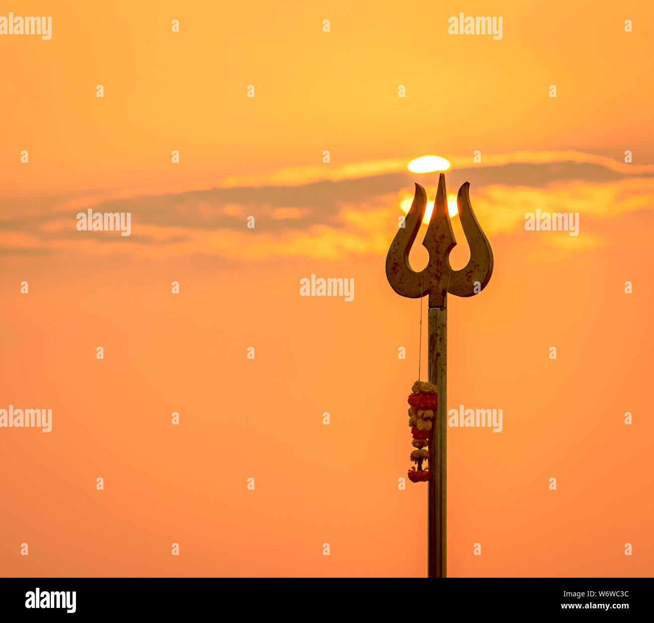 Greeting card background with trishula for Maha Shivratri, a Hindu ...