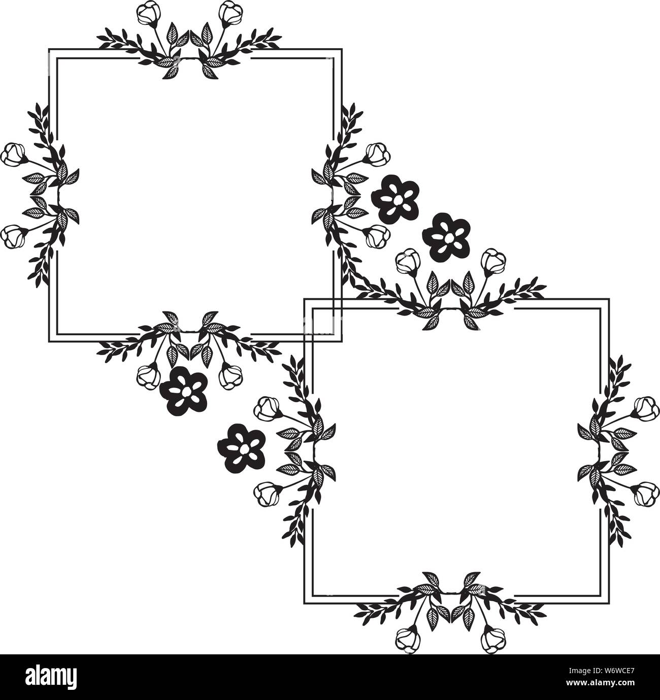 Vintage flowers frame, texture elegant of various card. Vector ...