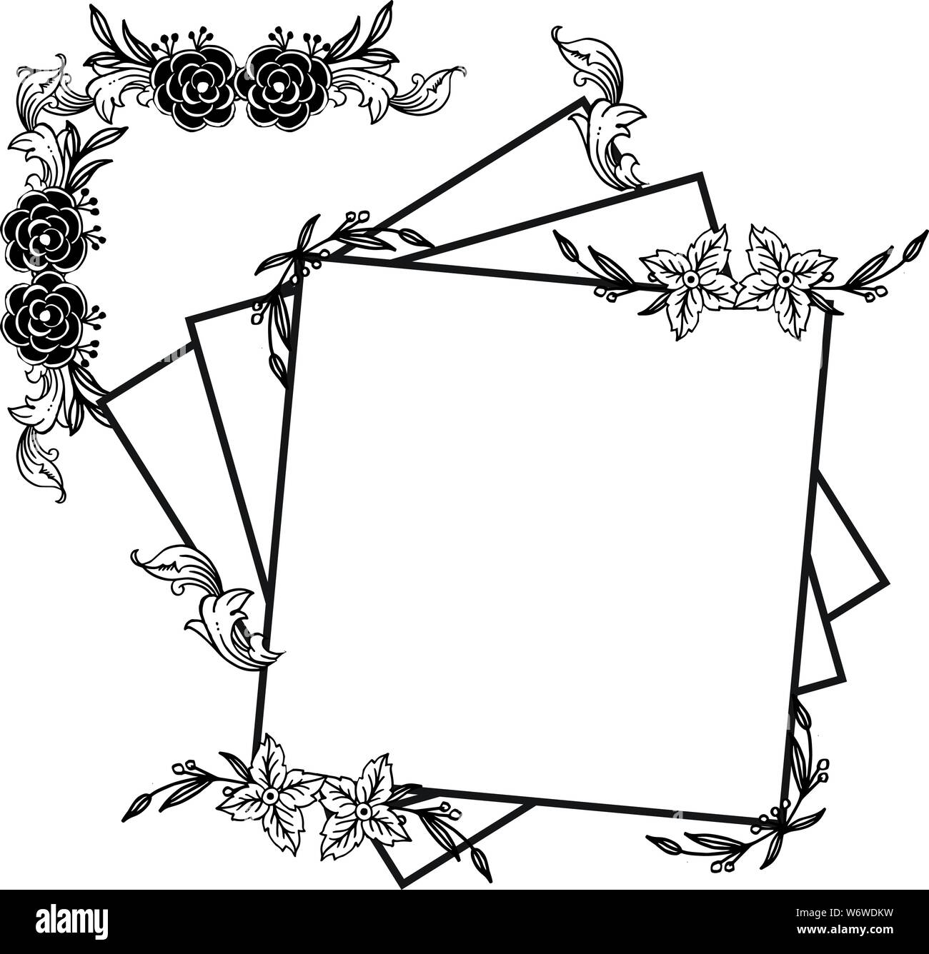 Wallpaper design of card, texture seamless pattern of flower frame ...