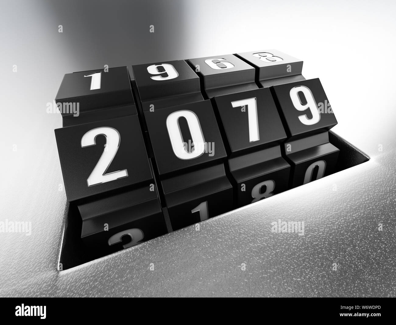 Metallic combination lock with three number. 3d illustration Stock ...