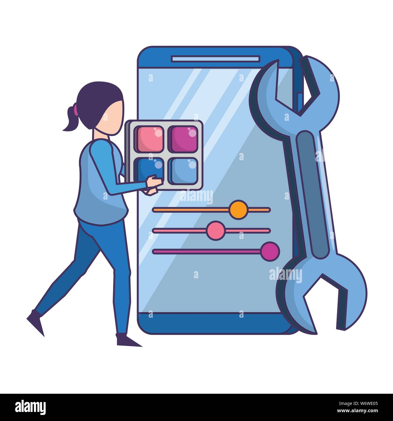 technology web digital hardware cartoon Stock Vector Image & Art - Alamy