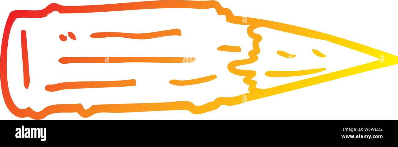 warm gradient line drawing of a cartoon wooden stake Stock Vector Image ...