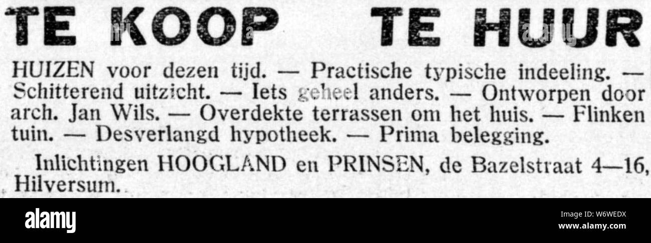 De Gooi- en Eemlander vol 59 no 081 advertisement 001 Stock Photo - Alamy