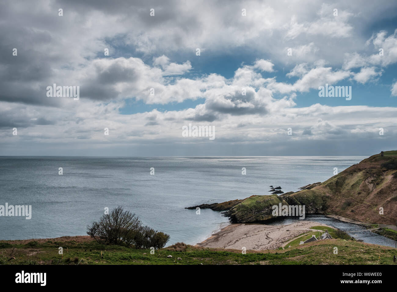 Small shingle beach where Berriedale Water enters the North Sea in the ...