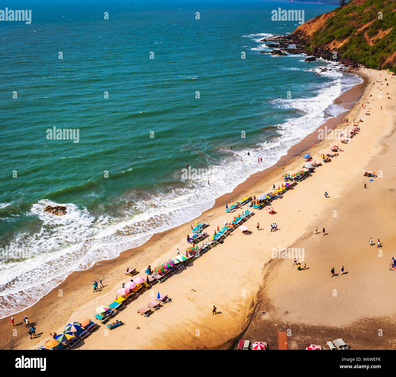 Aerial view of vagator beach hi-res stock photography and images - Alamy