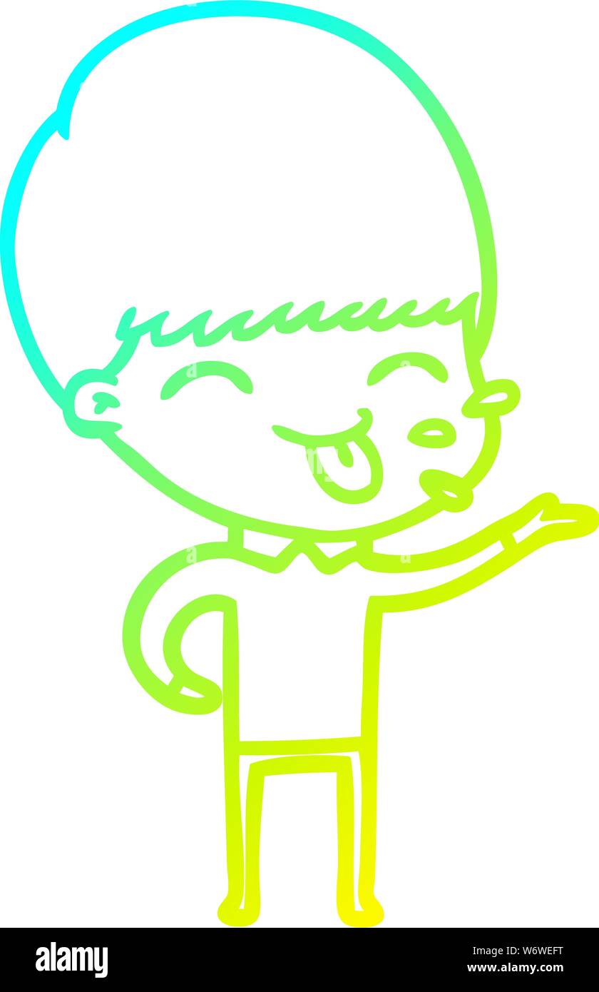 cold gradient line drawing of a cartoon rude man Stock Vector Image ...