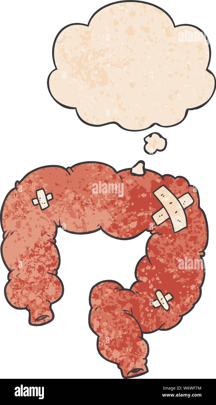 cartoon colon with thought bubble in grunge texture style Stock Vector ...