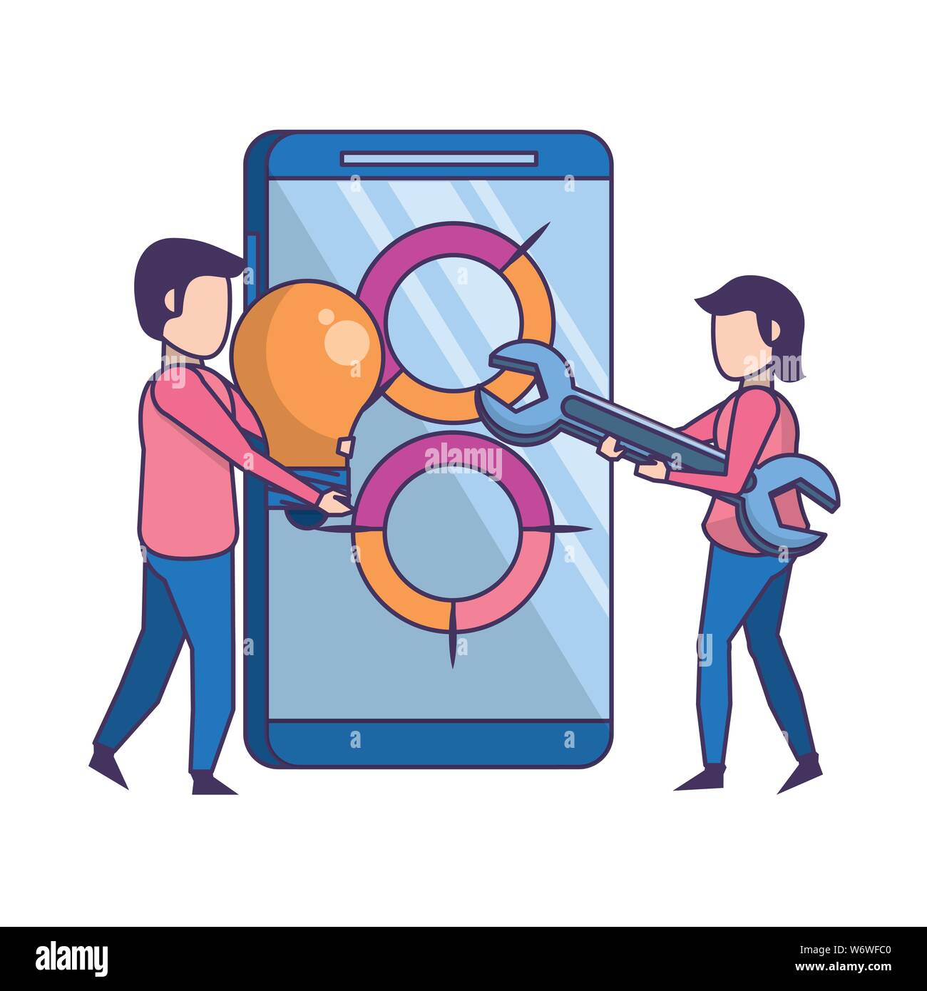 technology web digital hardware cartoon Stock Vector Image & Art - Alamy