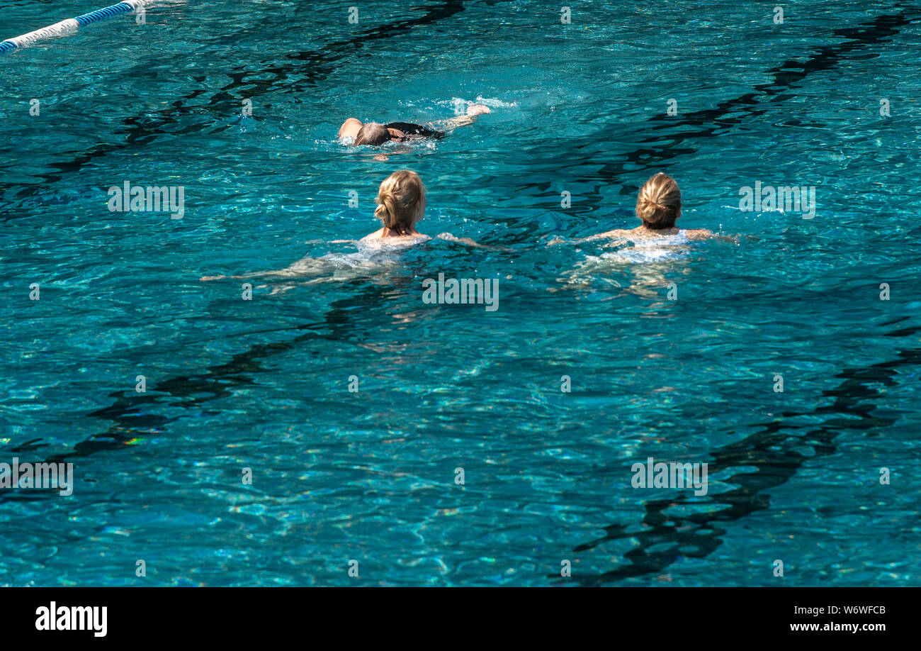 Berlin, Germany. 26th July, 2019. In the swimming pool of the ...